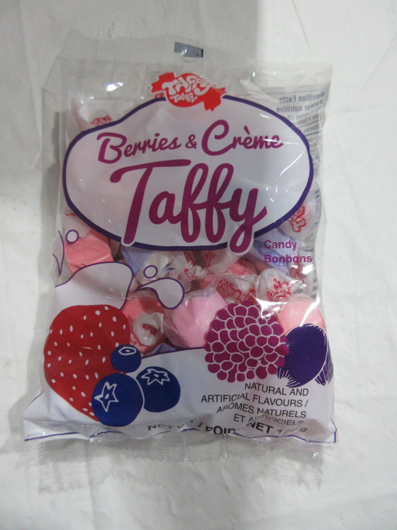TAFFY TOWN BERRIES & CREAM TAFFY (128 G) - 2 PACKAGES
