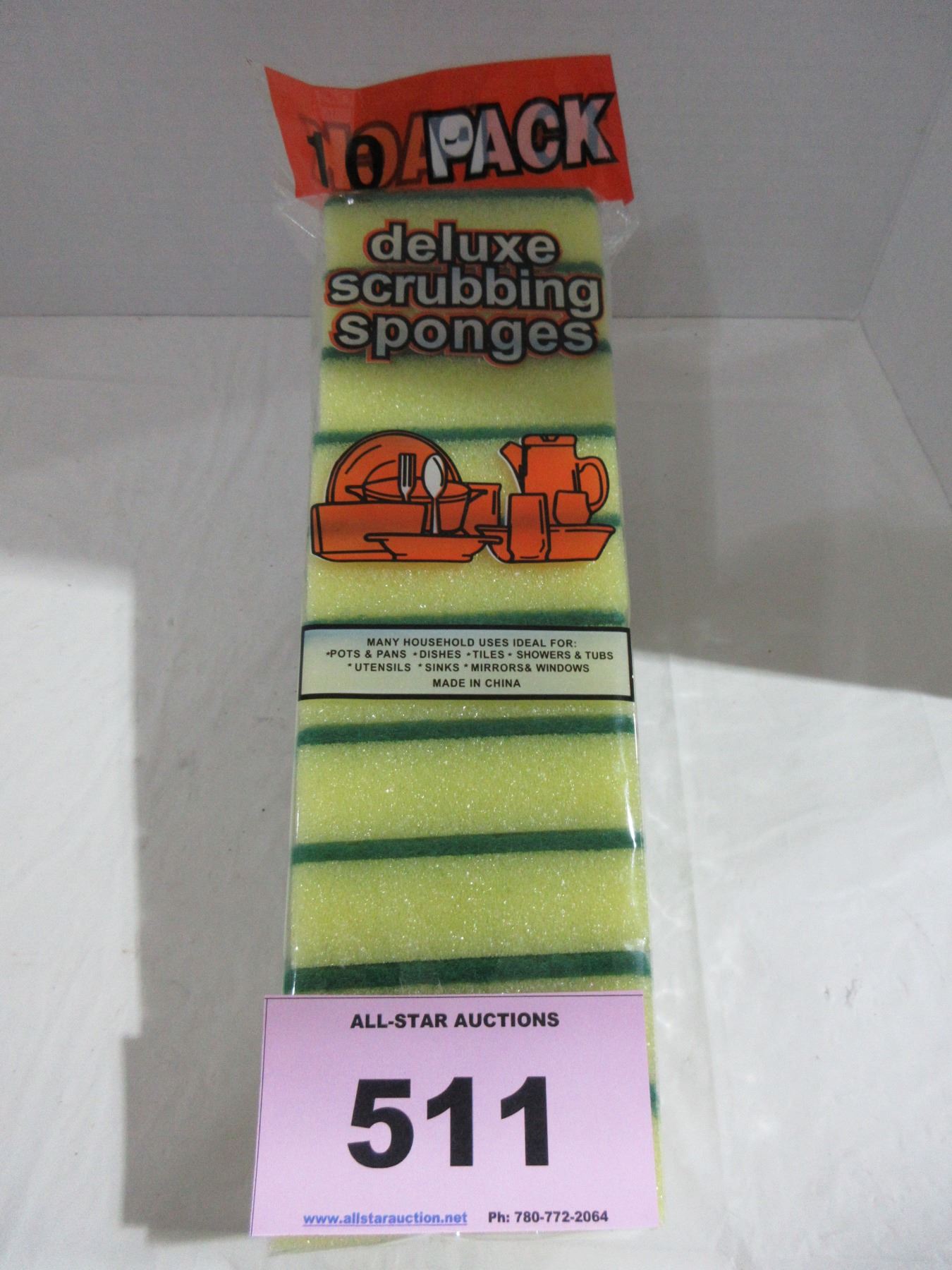 NEW: DELUXE SCRUBBING SPONGES (10) - PER PACKAGE