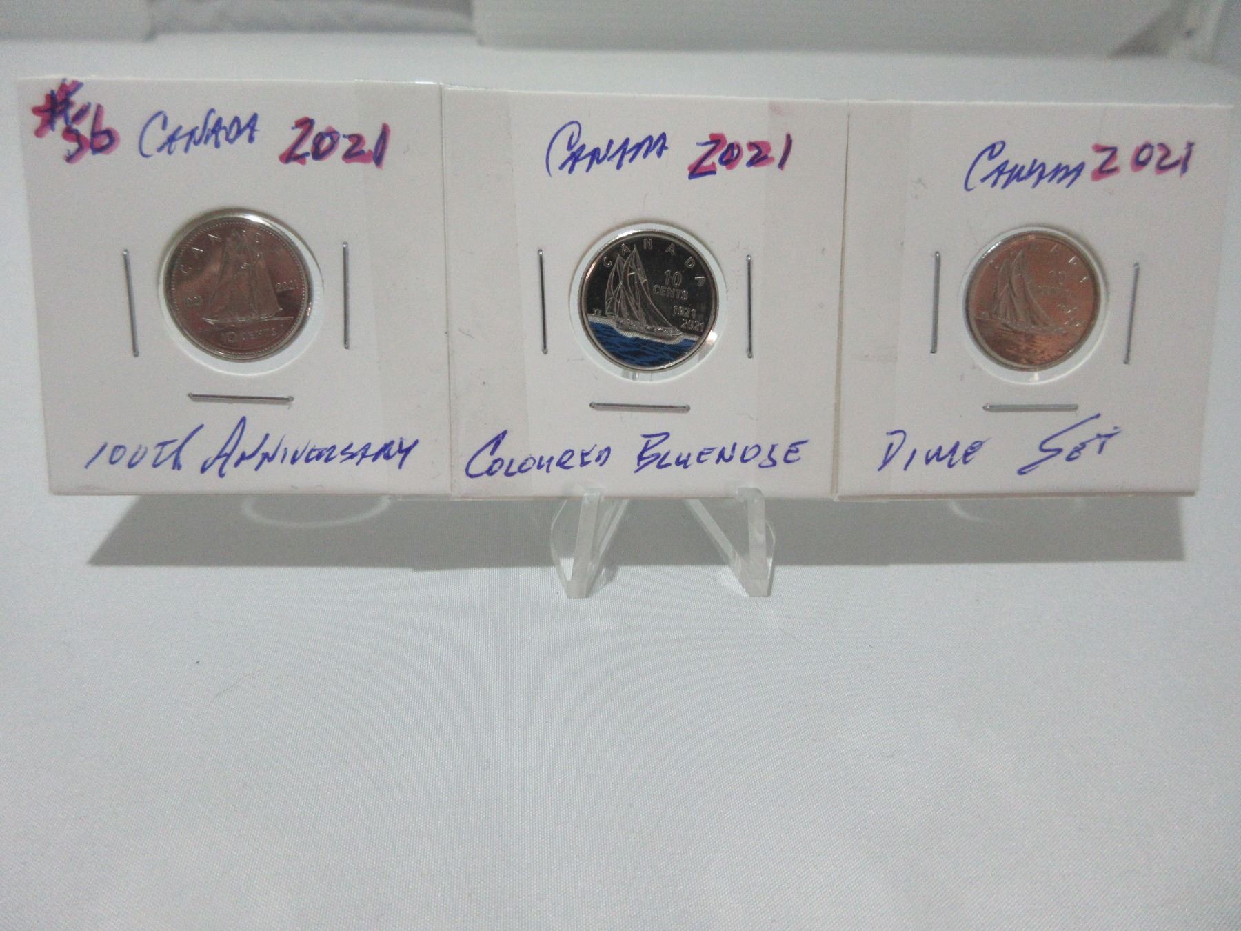 2021 100TH ANNIVERSARY COLORED BLUE NOSE 10 CENT SET