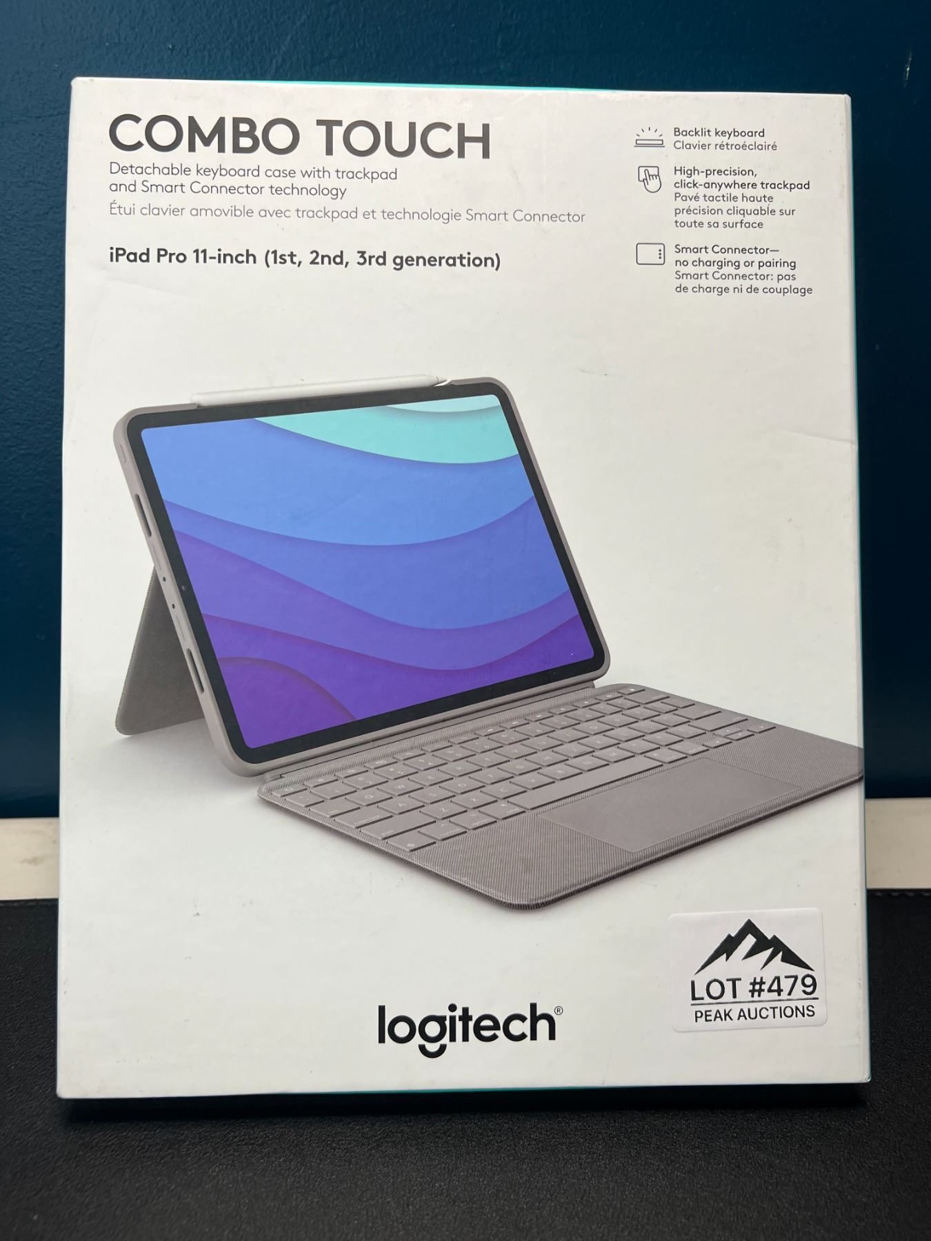 Lot of 1 Logitech Combo Touch Detachable Keyboard Case w/ Trackpad