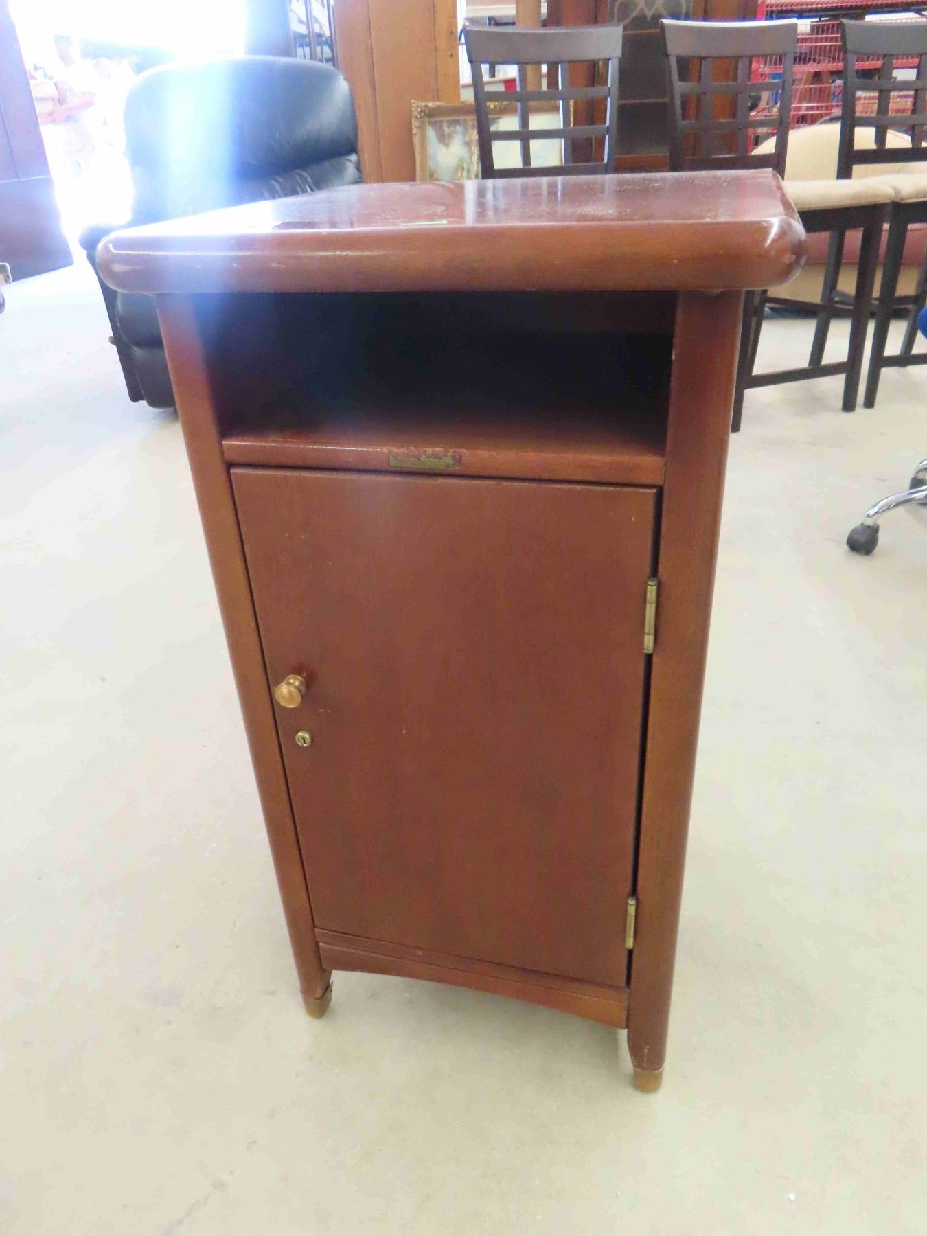 Solid Wood Telephone Table with Storage Cupboard