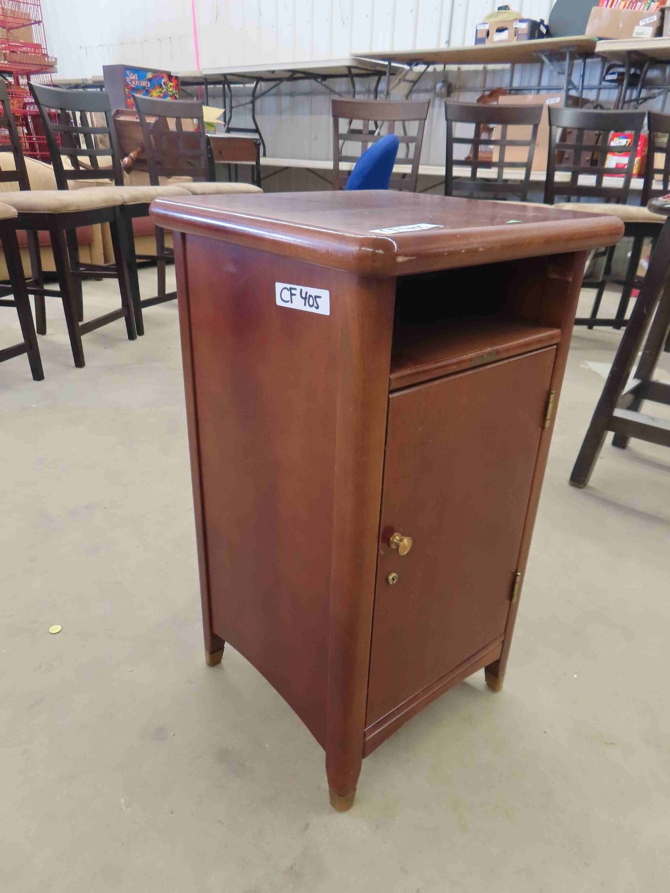 Solid Wood Telephone Table with Storage Cupboard