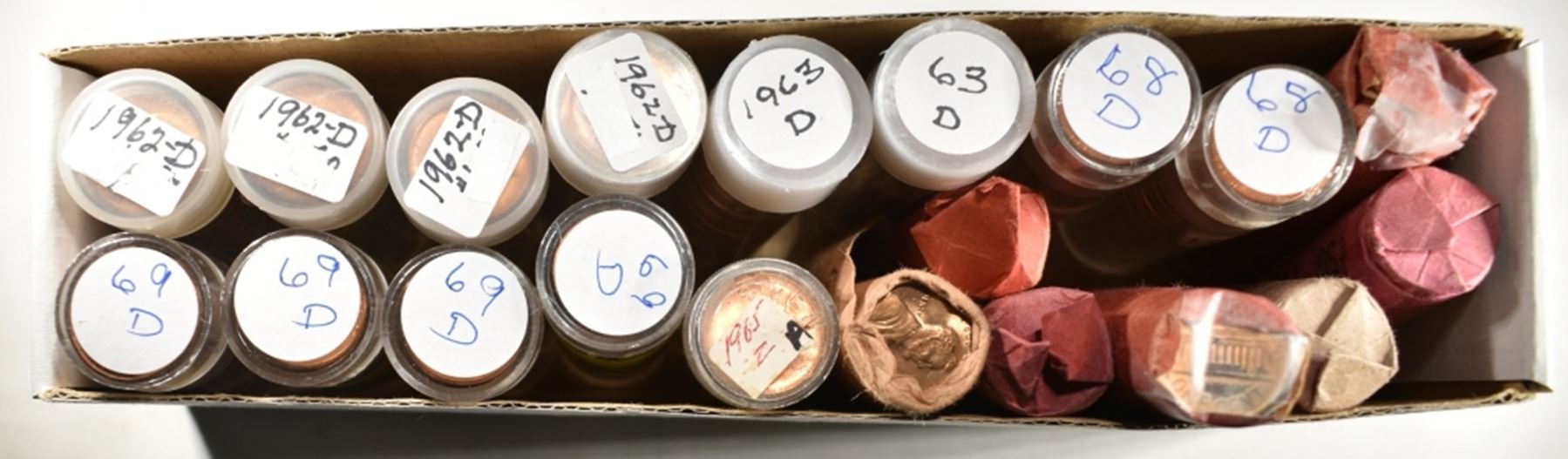 20 ROLLS 60's LINCOLN CENTS BU