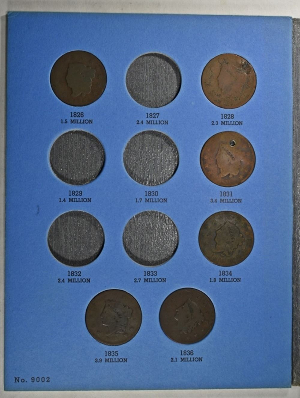 BLUE WHITMAN LARGE CENT ALBUM