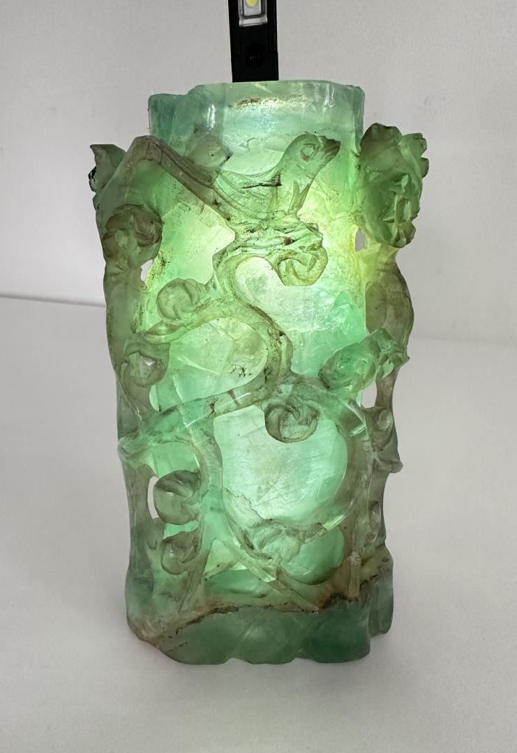 Antique Chinese Jade Jadeite Brush Pot