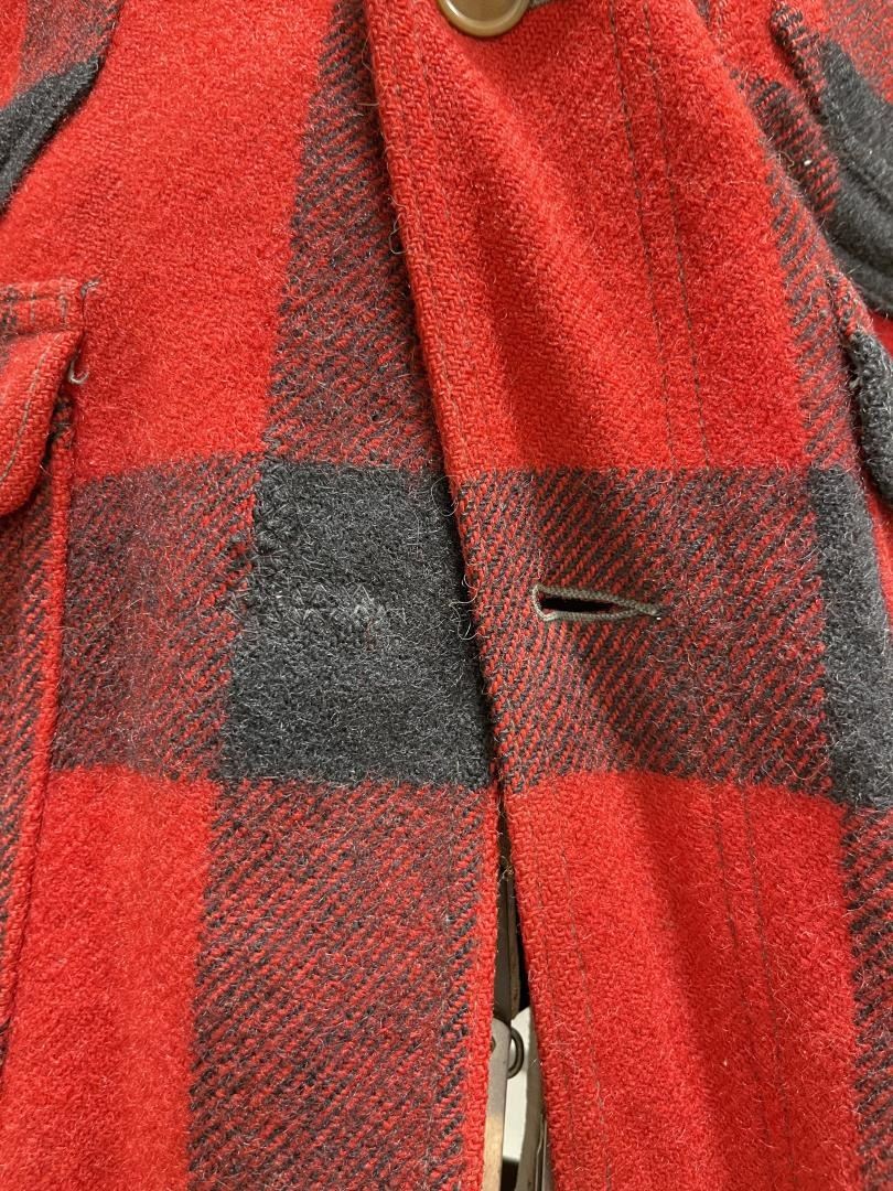 Vintage White Stag Red Mackinaw Wool Jacket
