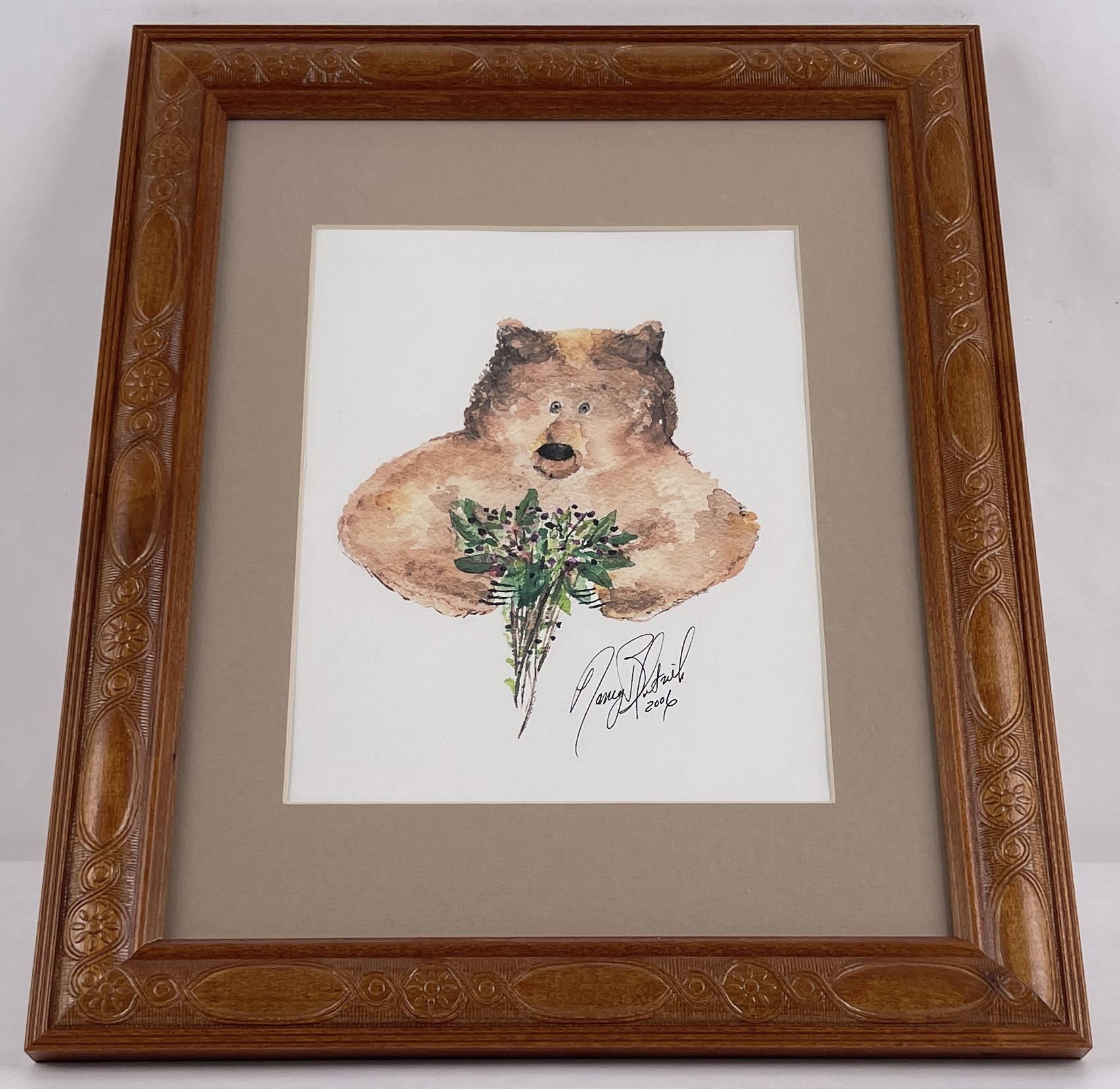 Nancy Blatnik Huckleberry Bear Watercolor Painting