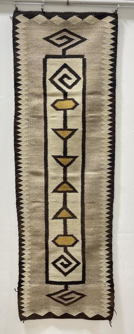 Antique Navajo Indian Crystal Runner Rug