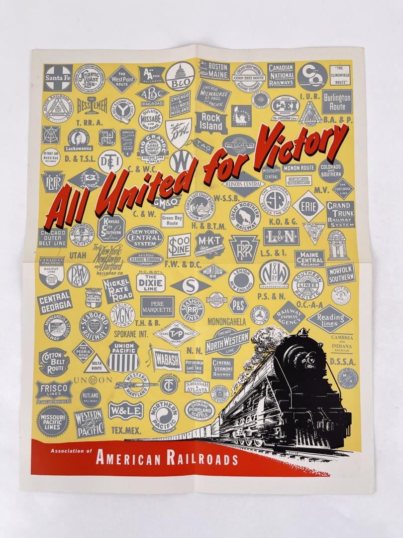 WW2 All United for Victory Railroad Poster
