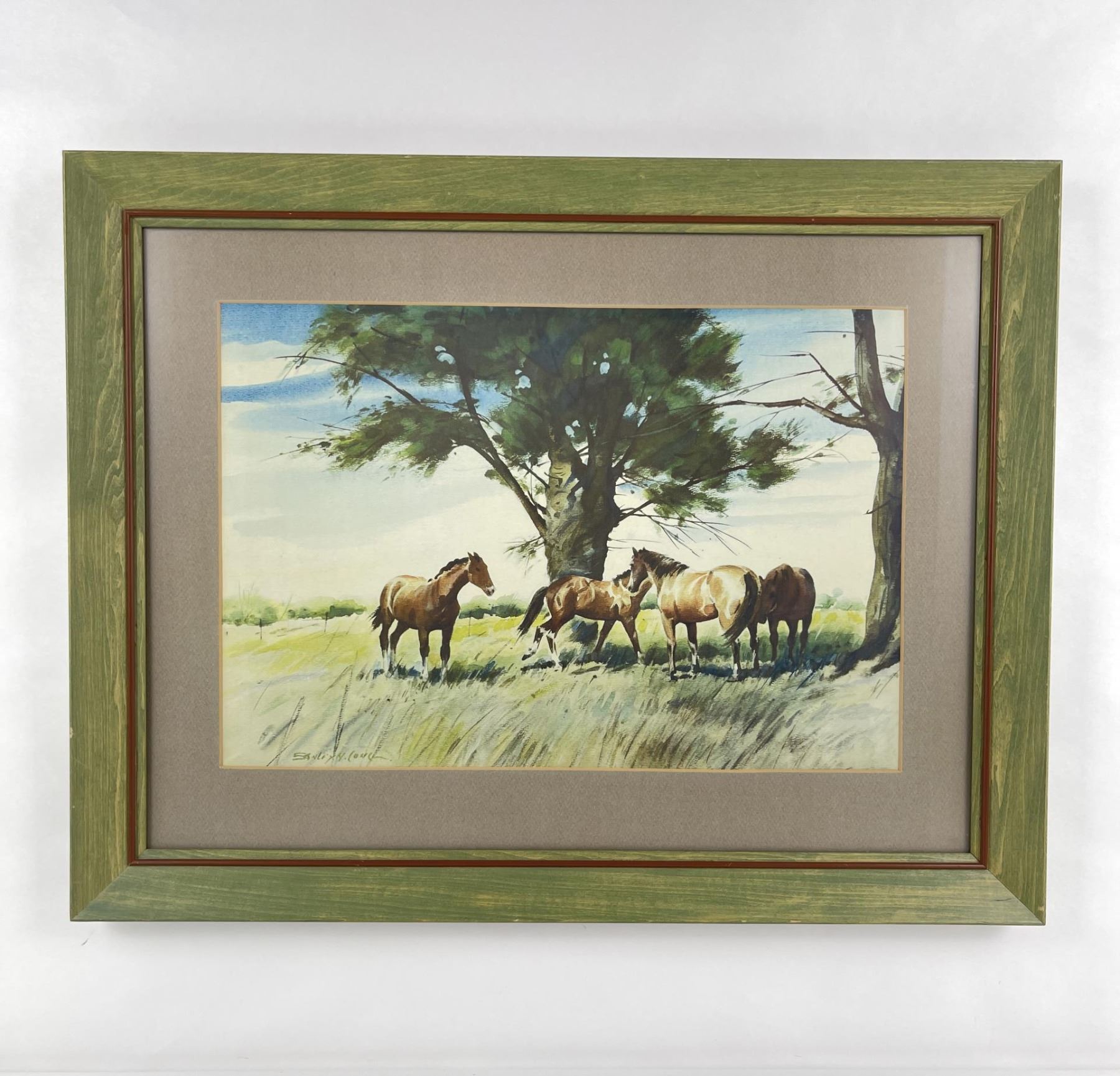 Stanley Long Watercolor Cowboy Painting