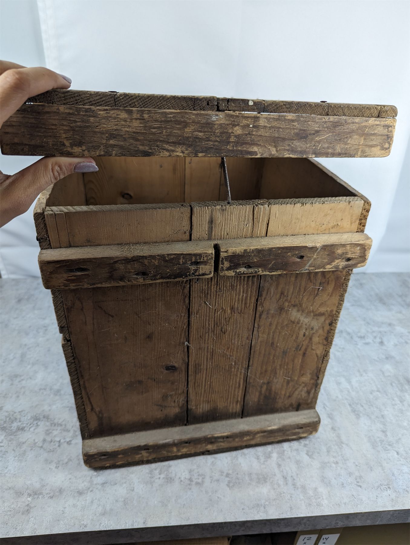 RARE! Vintage Burns Wood Box with Lid