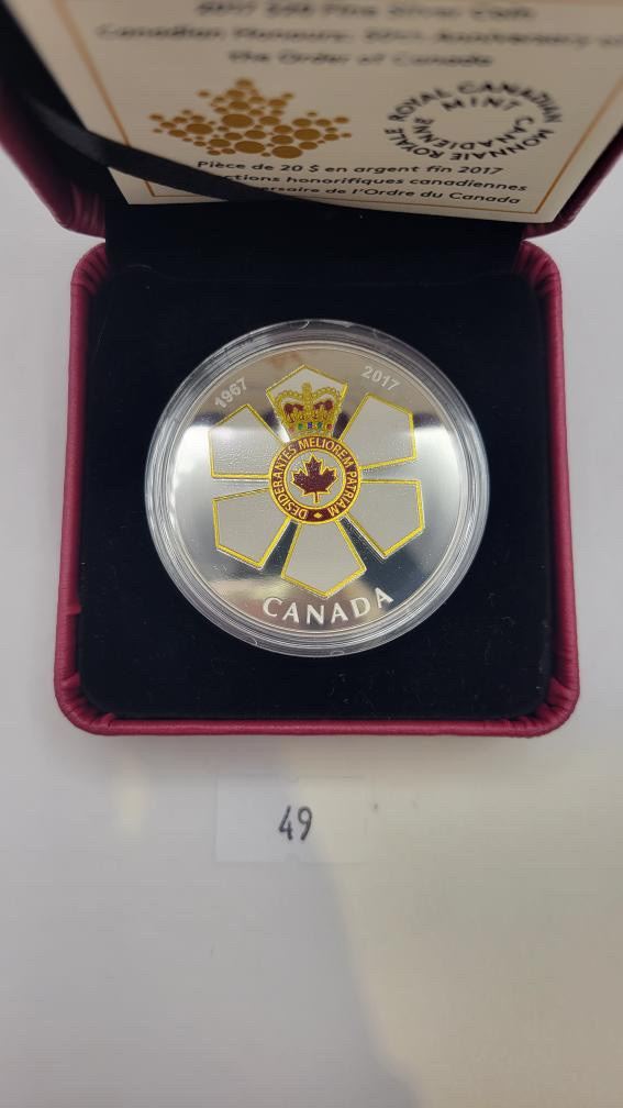 Canadian 2017 Silver 20 Dollar Coin "Order of Canada" - Beck Auctions Inc.