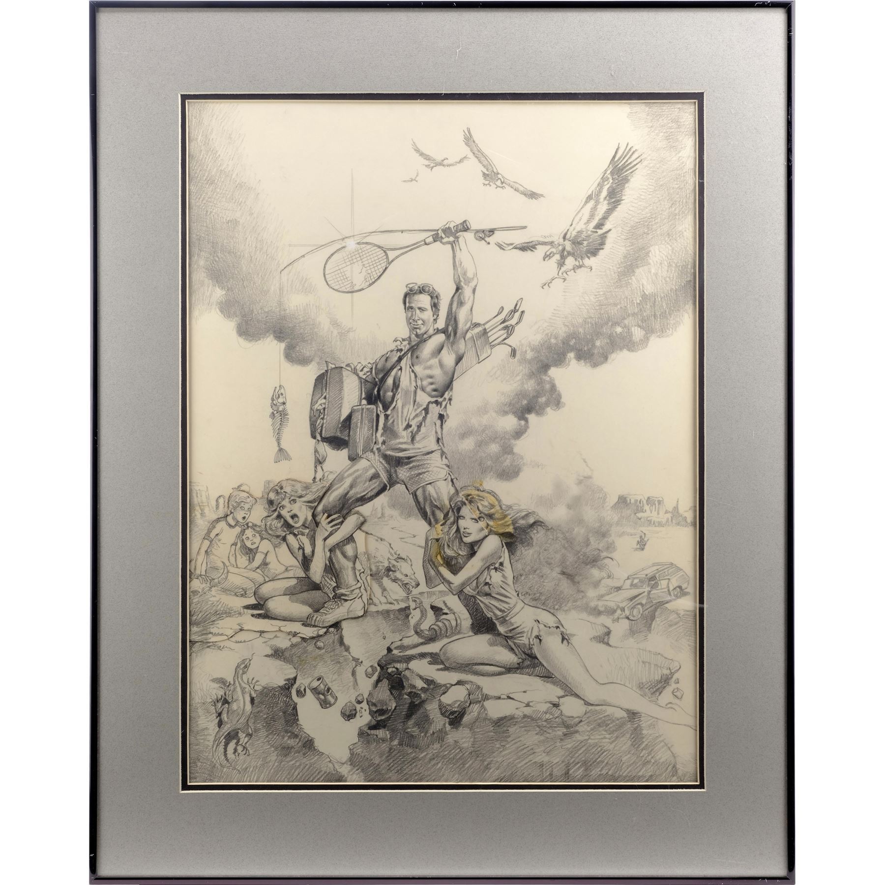 Lot #295: NATIONAL LAMPOON'S VACATION (1983) - Framed Hand-Drawn Boris ...