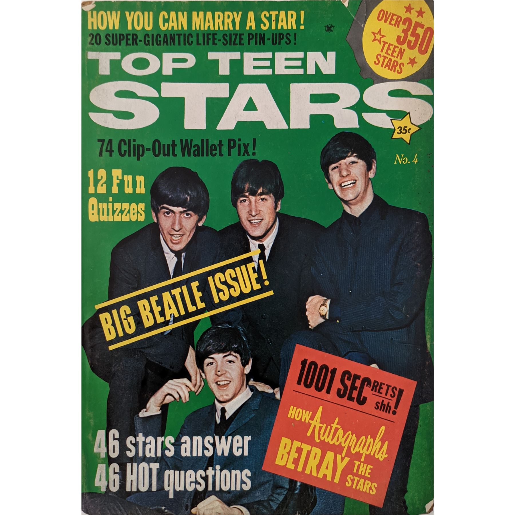 1964 Beatles TOP TEEN STARS magazine Issue #4