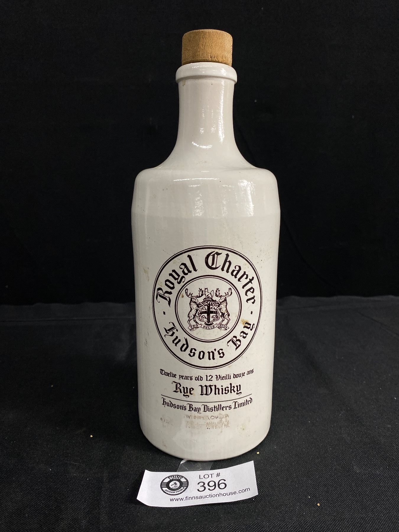 Royal Charteer Hudson's Bay Rye-Whisky Bottle, Empty