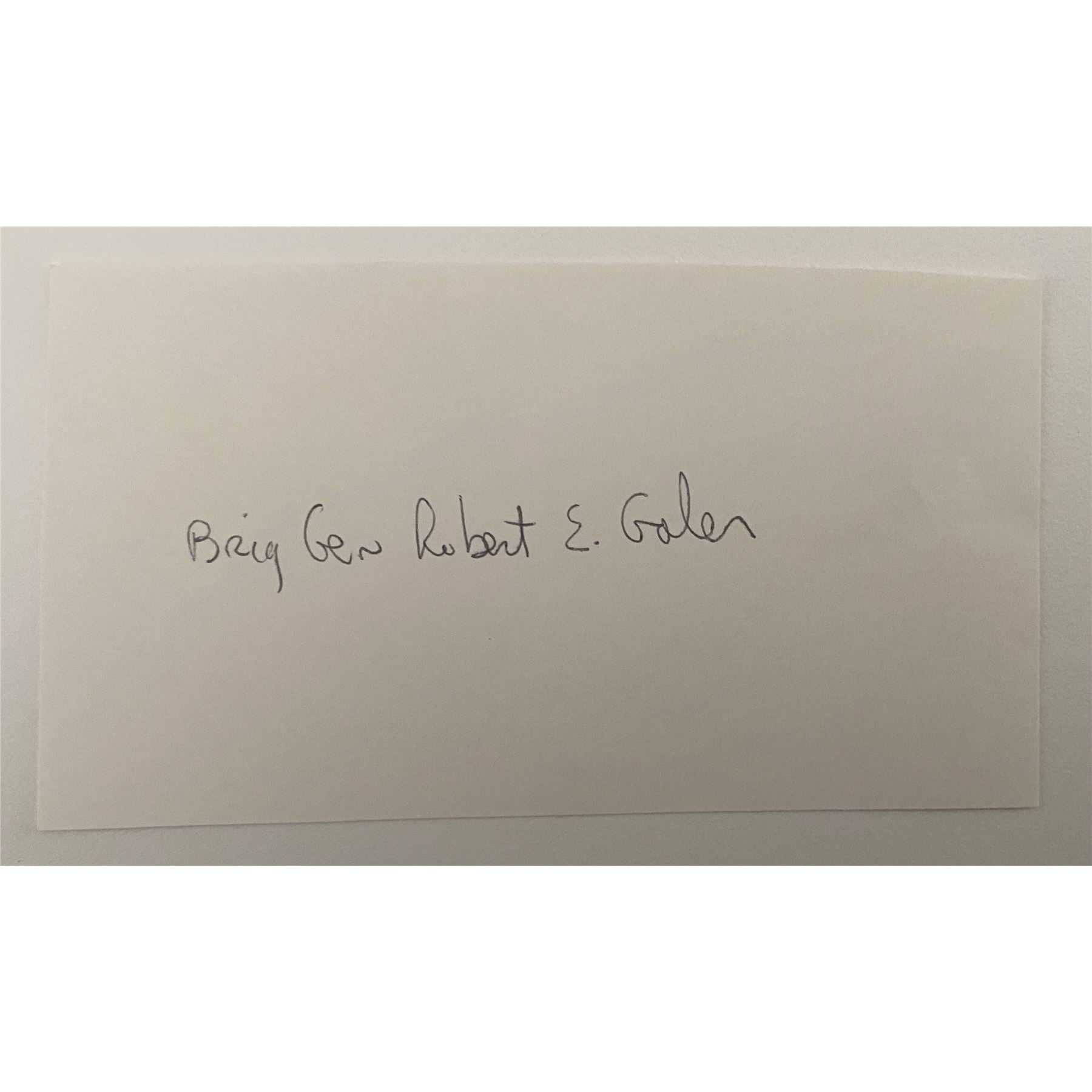 Brigadier General Robert E. Galer original signature