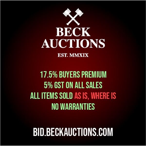 Beck Auctions Inc Terms And Conditions Beck Auctions Inc