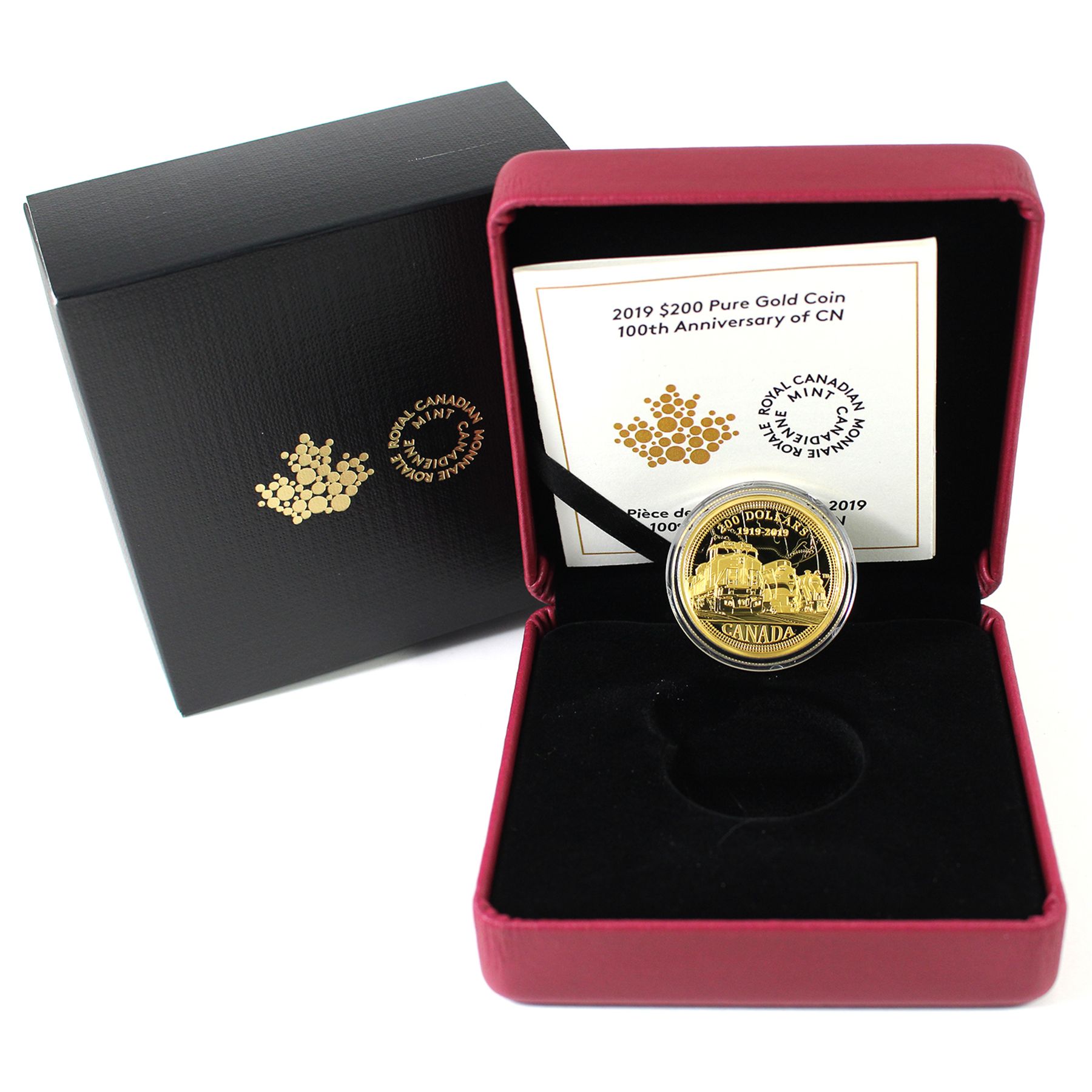 2019 Gold $200 100th Anniversary of CN Rail .9999 Gold (Tax Exempt)
