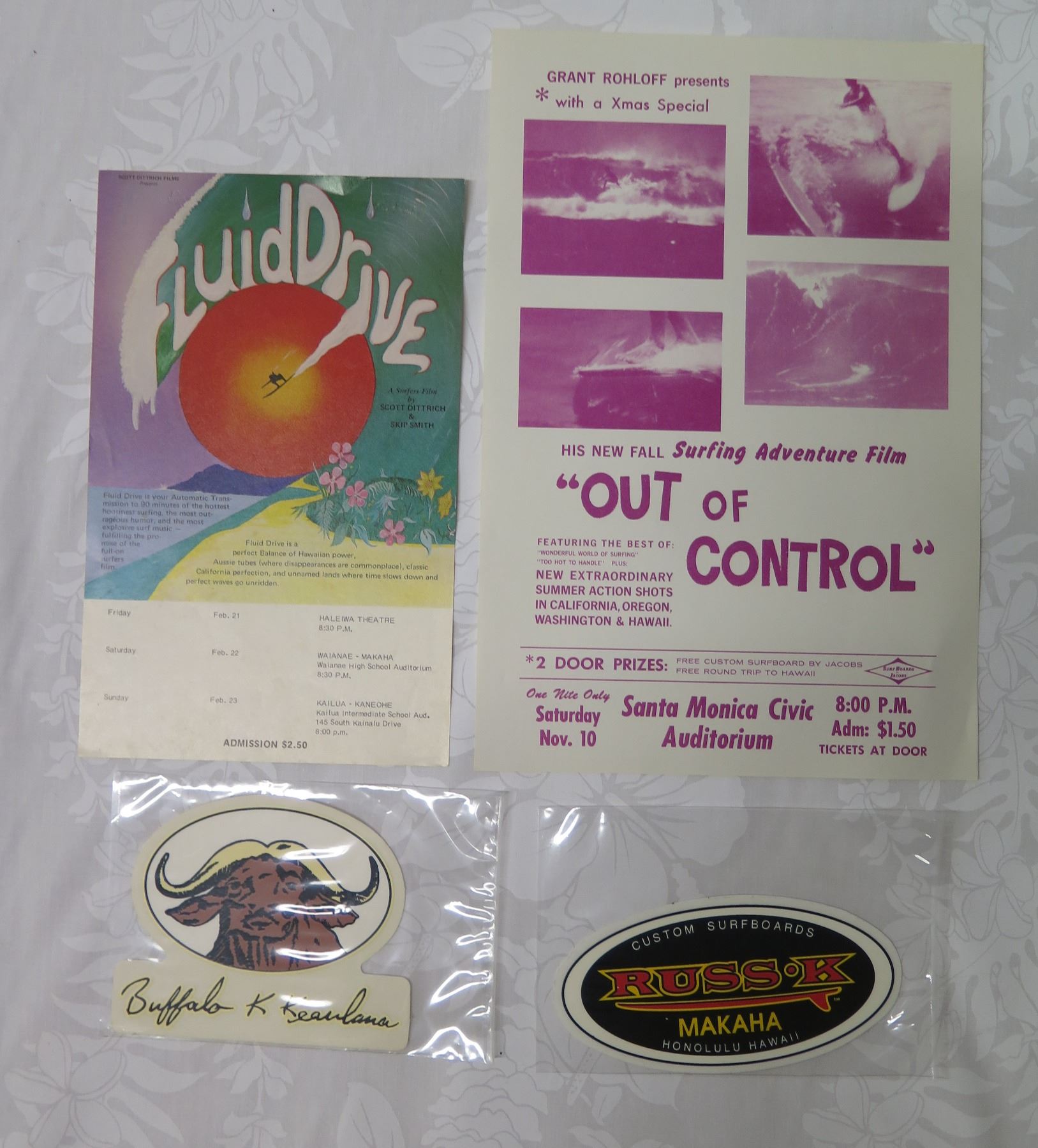 Qty 4 Promotions: Fluid Drive & Out of Control Surfing Films, Russ K ...