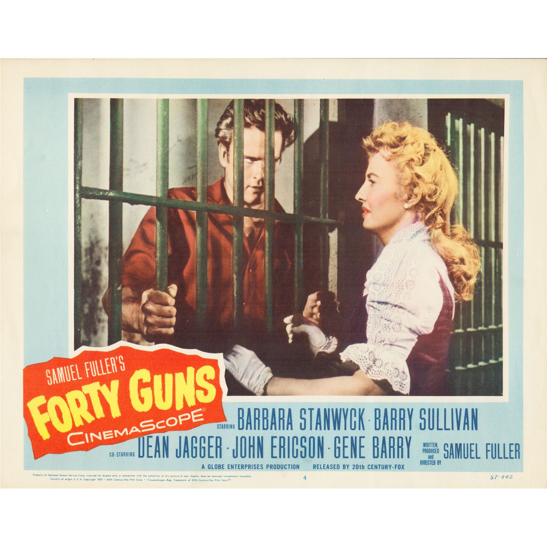 Forty Guns 1957 original vintage lobby card