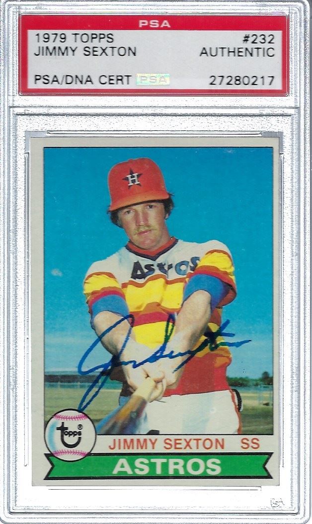 Houston Astros Jimmy Sexton signed trading card. PSA