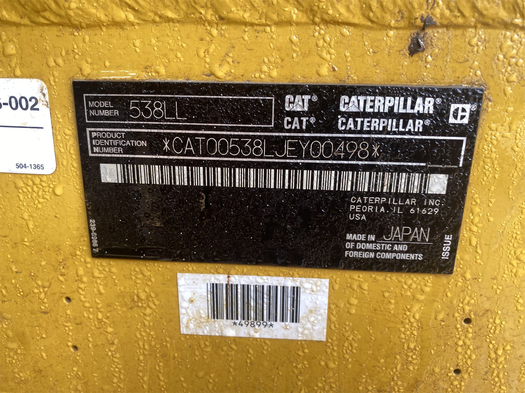 2021 CAT 538LL TRACK Log Loader - J.M. Wood Auction Company, Inc.