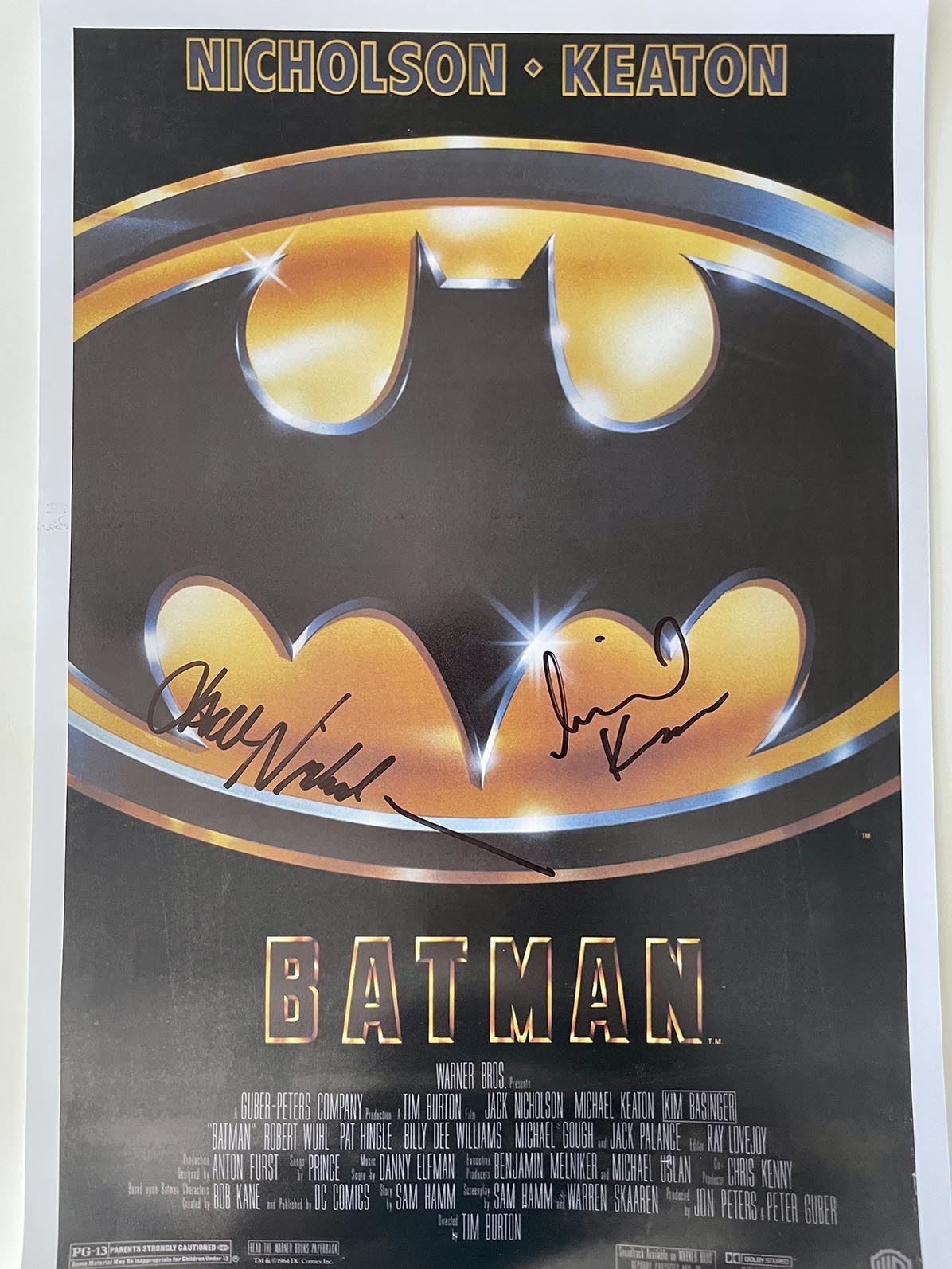 Batman cast signed mini poster