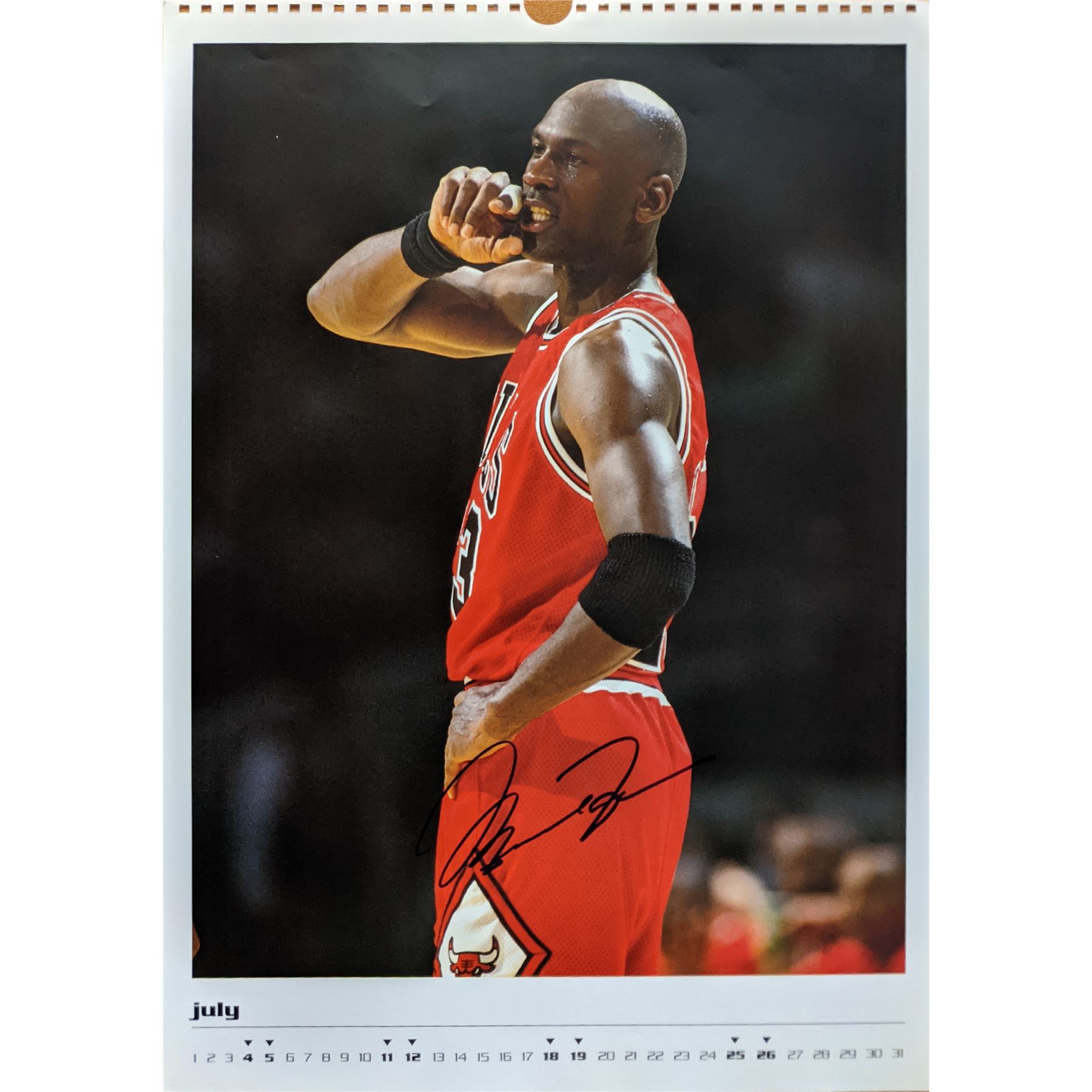 Michael Jordan Chicago Bulls 1998 autographed calendar page. GFA ...