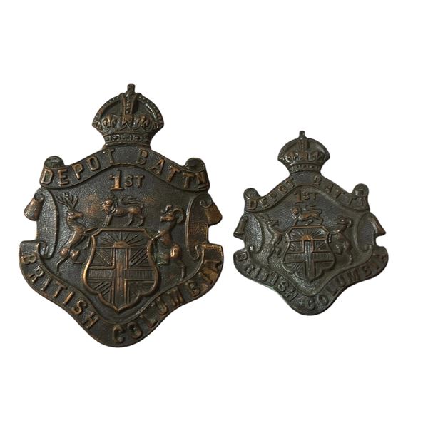 WW1 CEF 1st Depot Battalion BC Regiment Badge Lot
