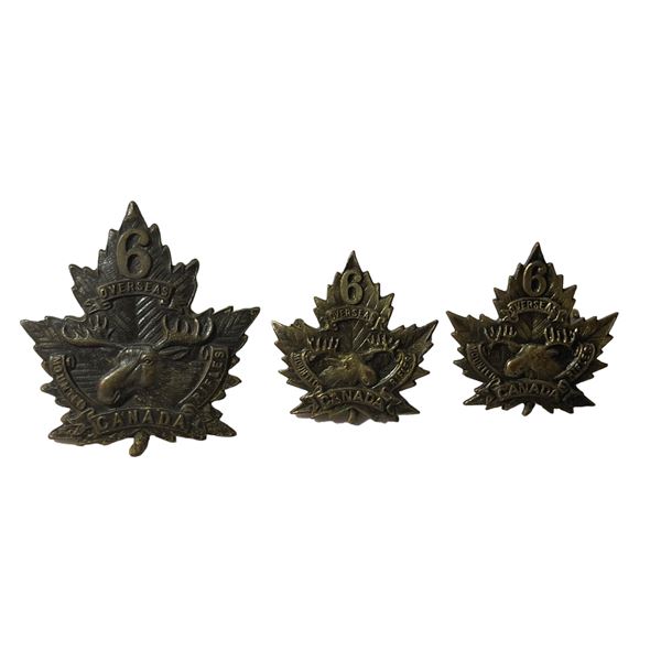 WW1 CEF 6th Mounted Rifles Cap & Collar Badge Set