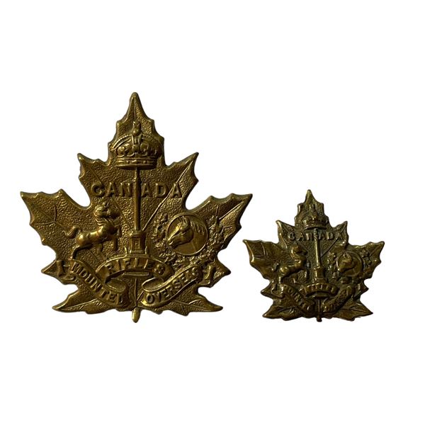 Canadian Mounted Rifle Draft Cap & Collar Badge