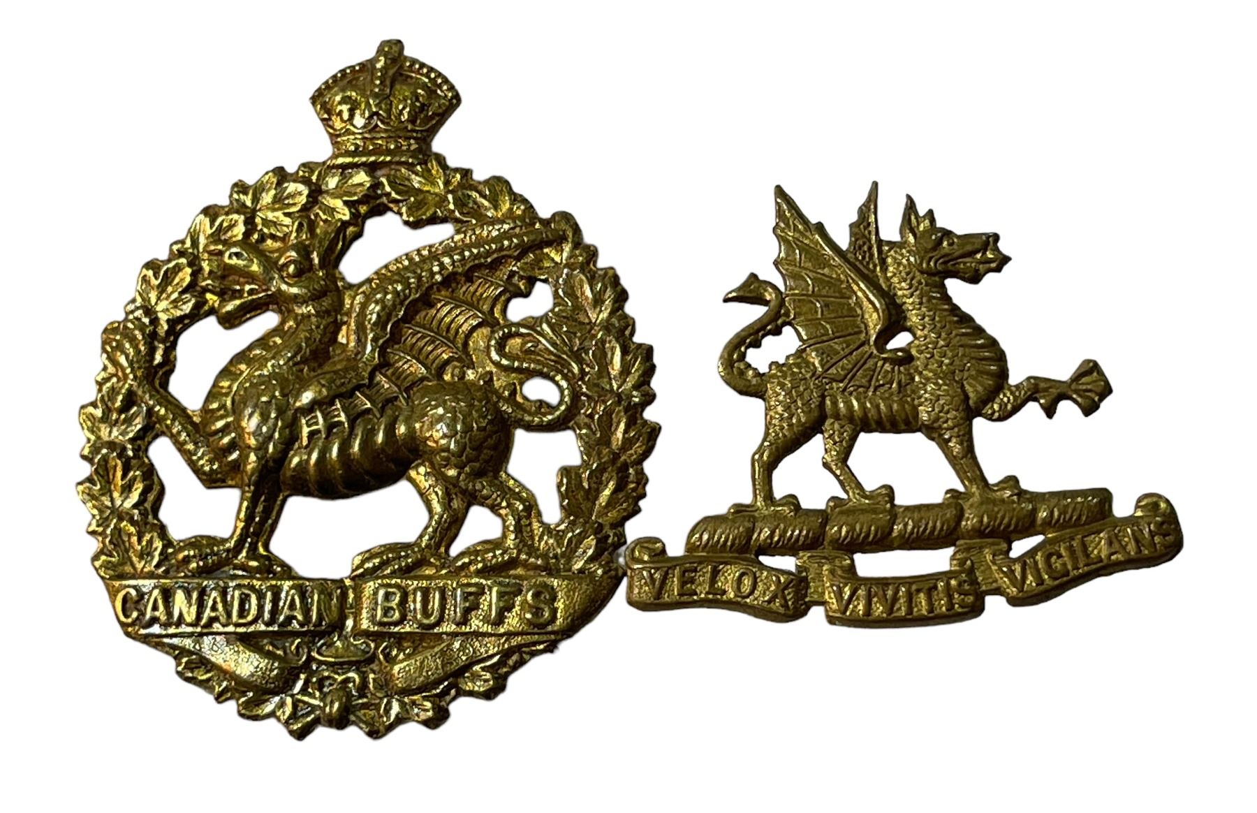 WW1 CEF 198th Battalion Canadian Buffs Badge & Pre WW1 47th Frontenac ...