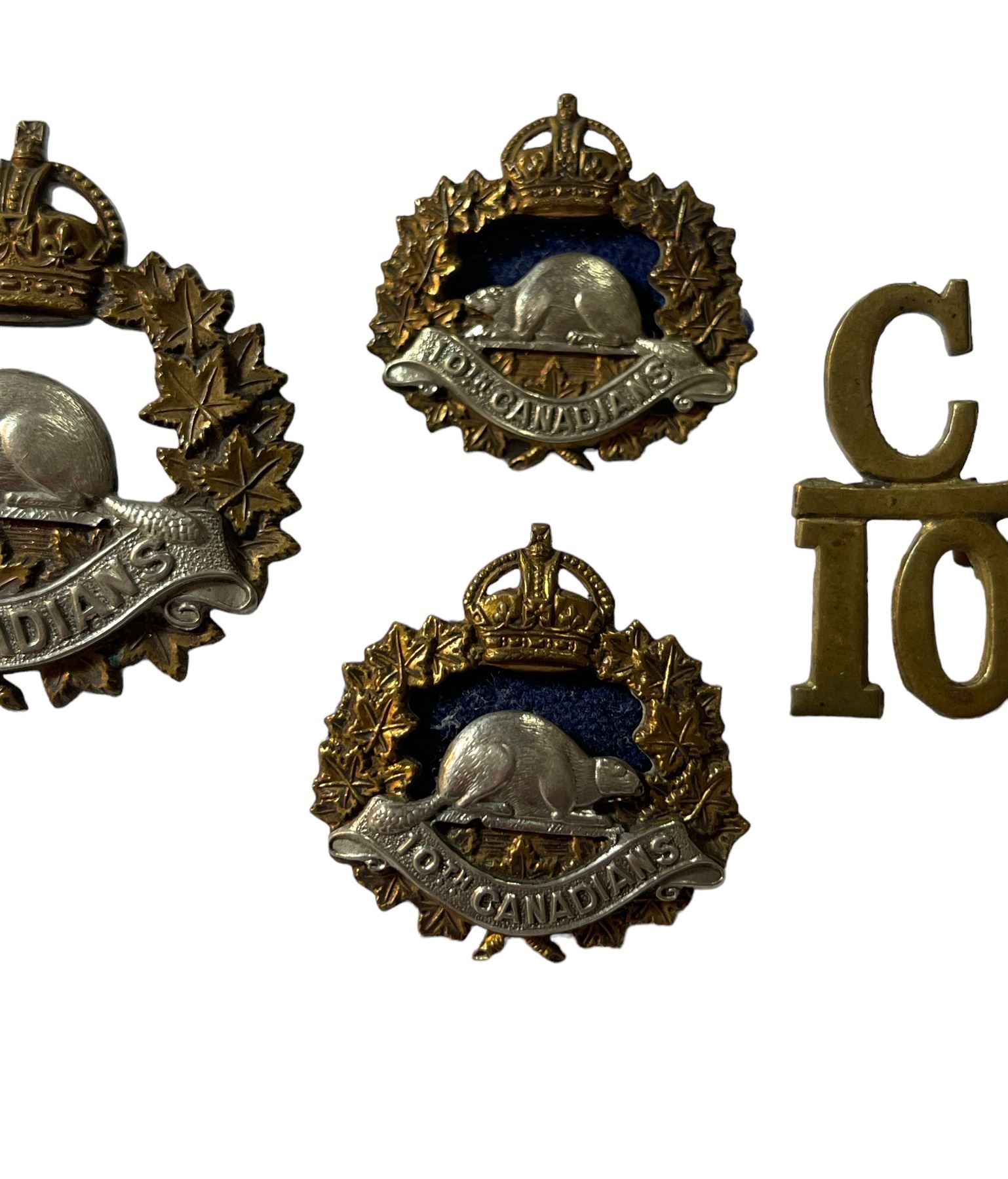 WW1 CEF 10th Battalion OFFICERS Badge Set