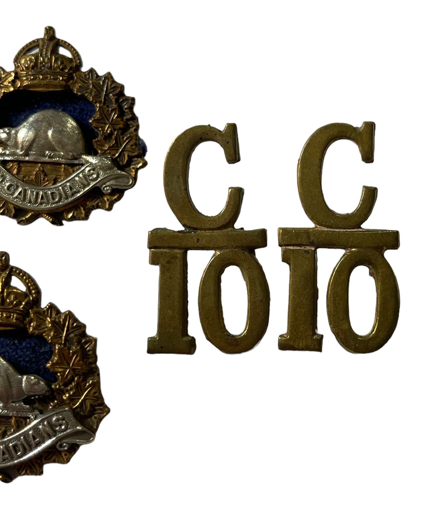 WW1 CEF 10th Battalion OFFICERS Badge Set