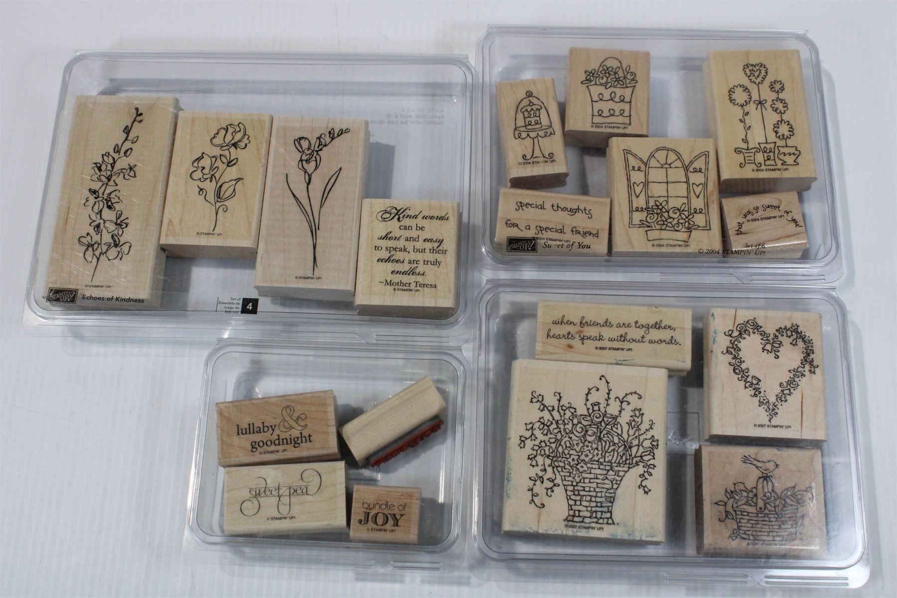 4 STAMPIN' UP STAMP SETS IN ORIGINAL CASES