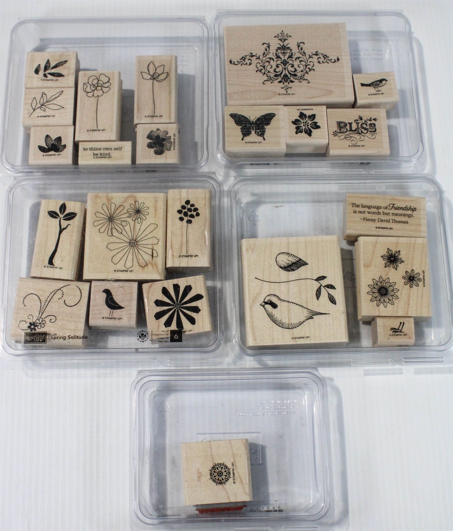 4 STAMPIN' UP STAMP SETS IN ORIGINAL CASES