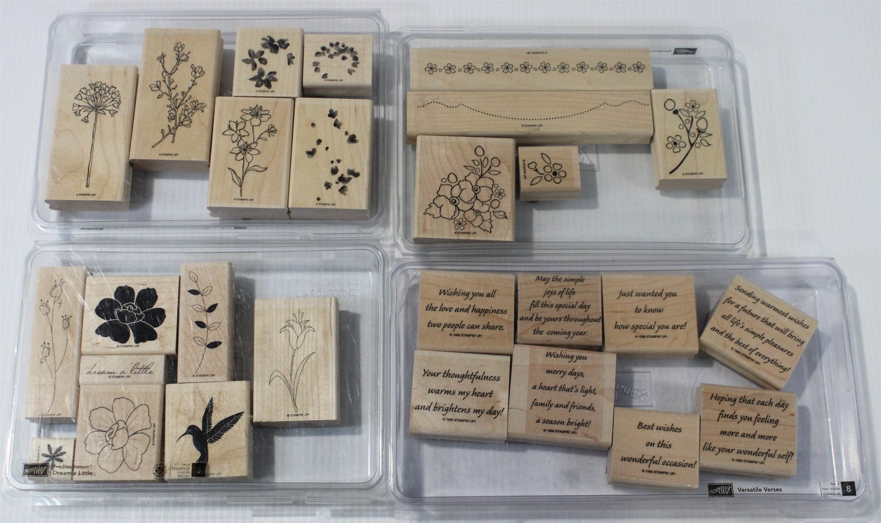 4 STAMPIN' UP STAMP SETS IN ORIGINAL CASES