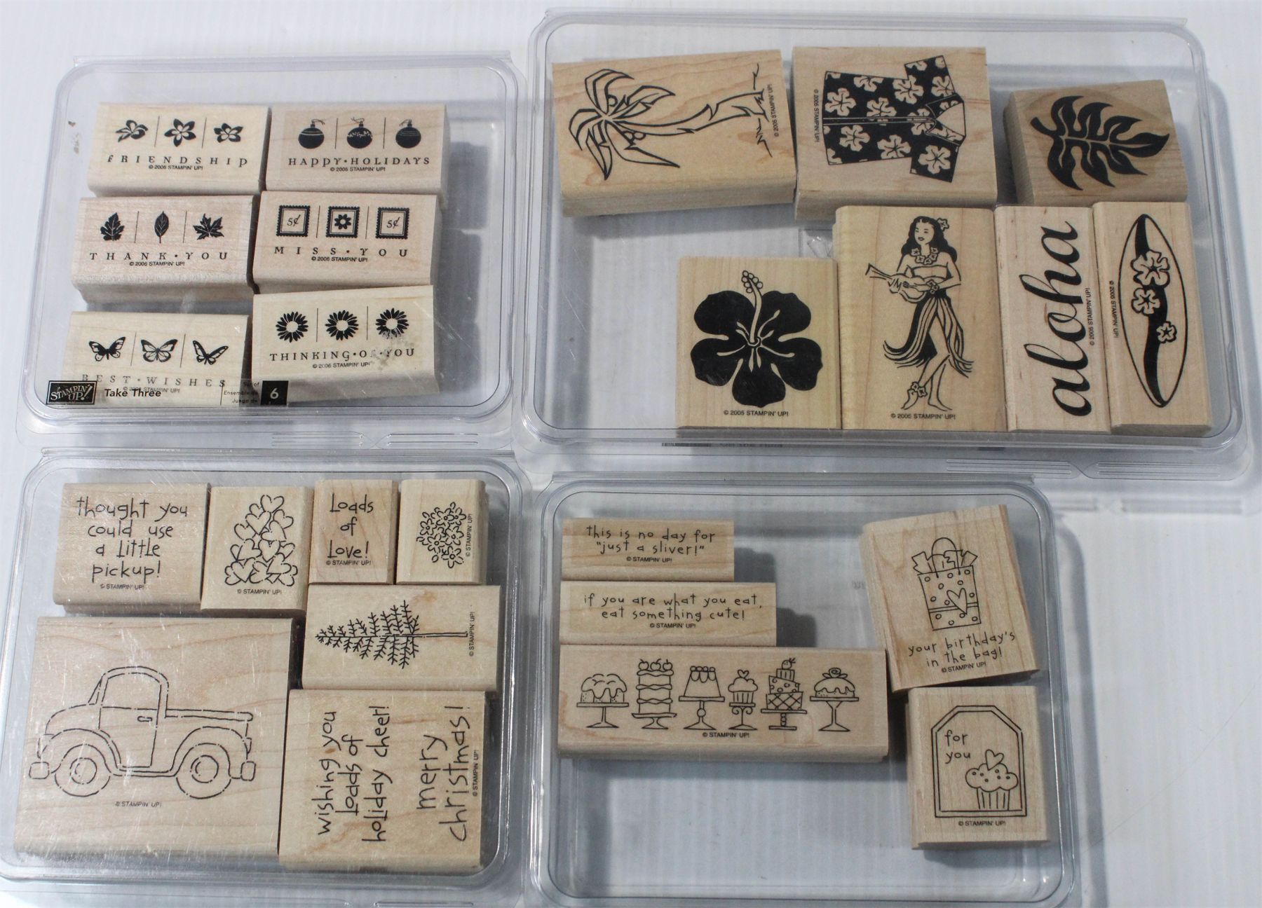4 STAMPIN' UP STAMP SETS IN ORIGINAL CASES