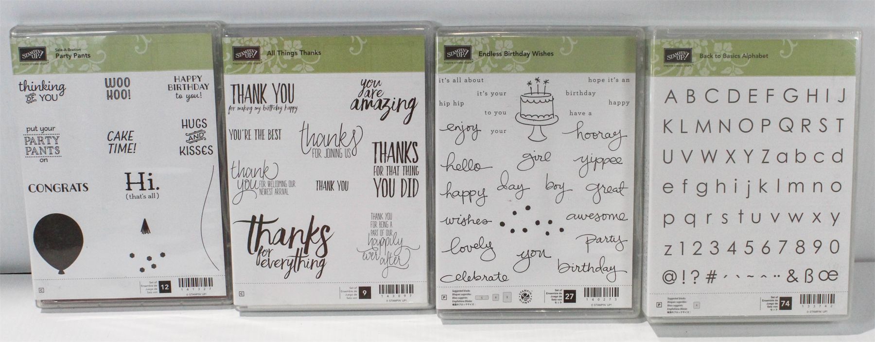 4 STAMPIN' UP STAMP SETS IN ORIGINAL CASES