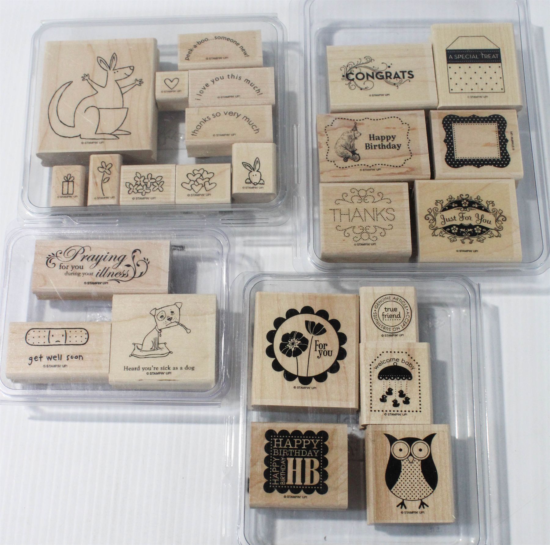 4 STAMPIN' UP STAMP SETS IN ORIGINAL CASES