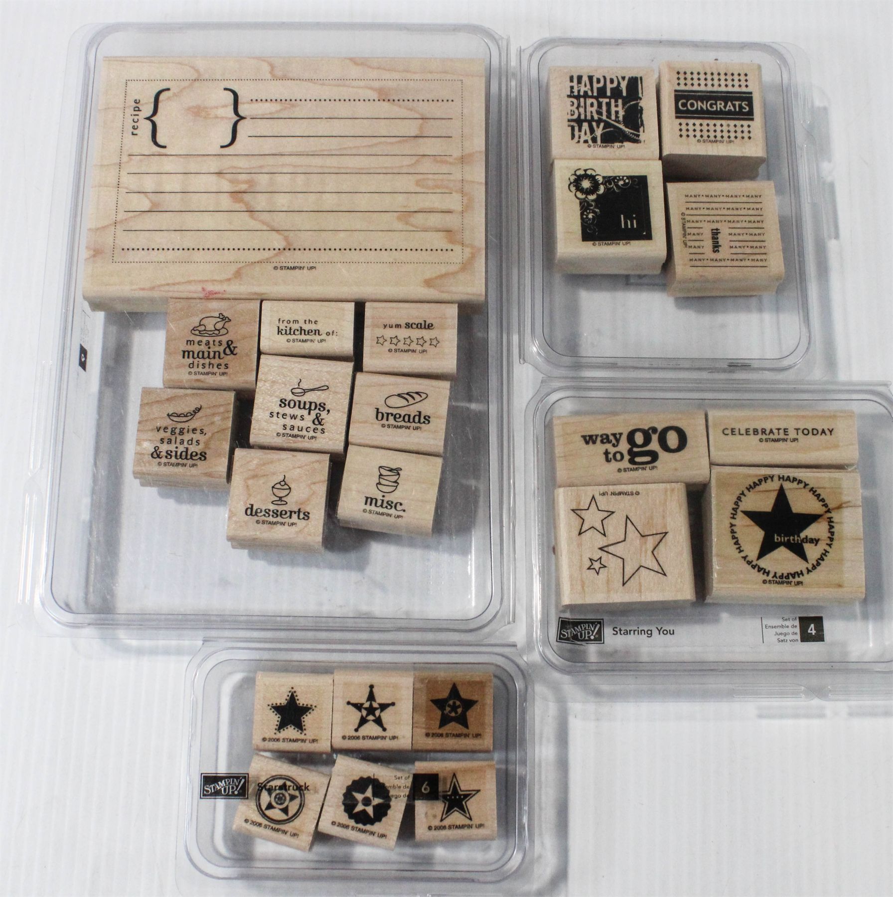 4 STAMPIN' UP STAMP SETS IN ORIGINAL CASES
