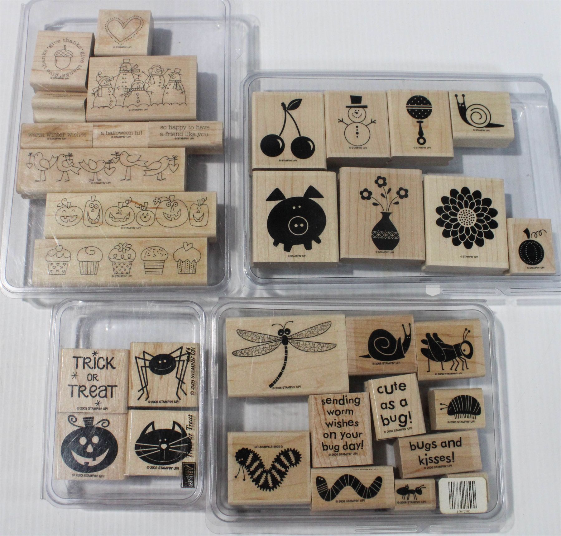 4 STAMPIN' UP STAMP SETS IN ORIGINAL CASES