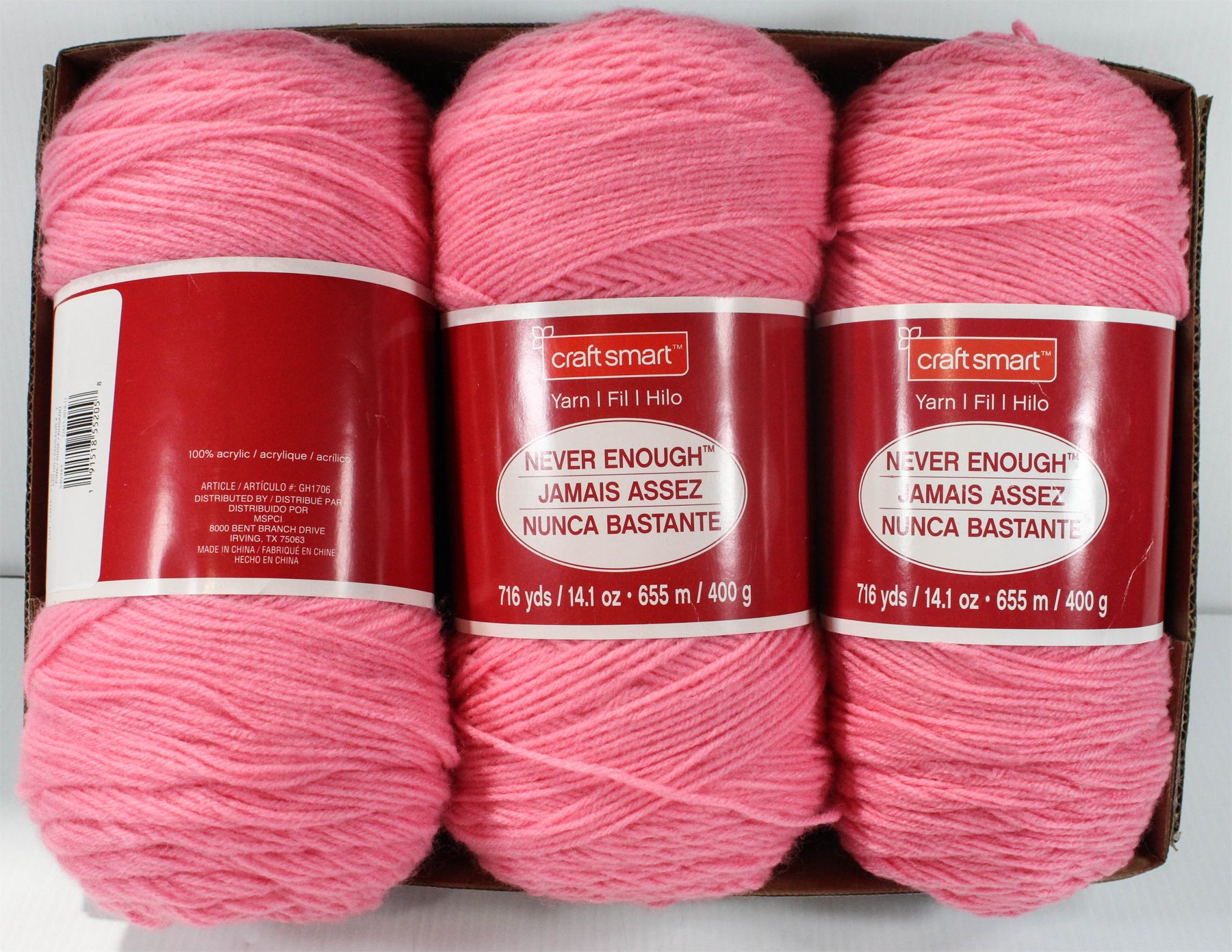3 SKEINS CRAFT SMART NEVER ENOUGH YARN