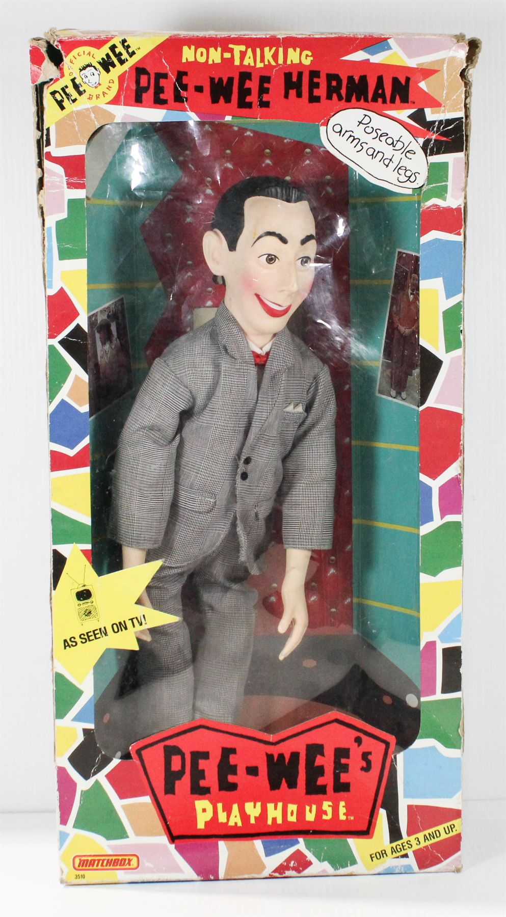 '88 PEE-WEE HERMAN POSEABLE DOLL W/ BOX