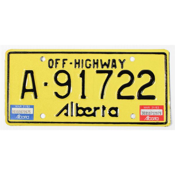 1983 ALBERTA OFF-HIGHWAY LICENCE PLATE