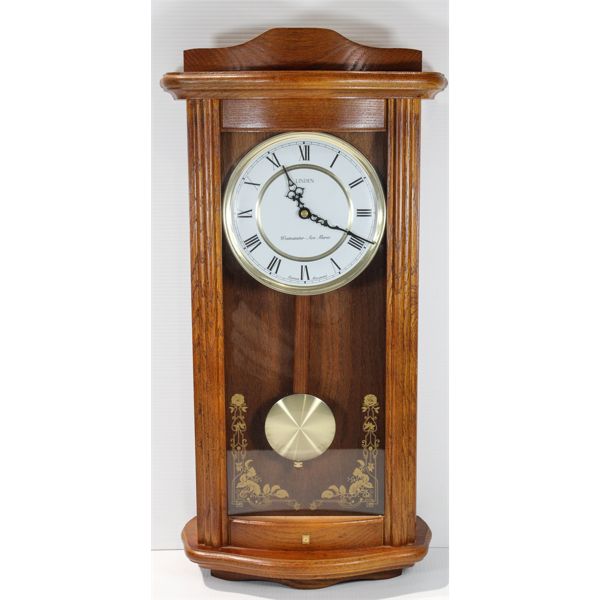 Linden Westminster Chime Wall Clock Battery Operated