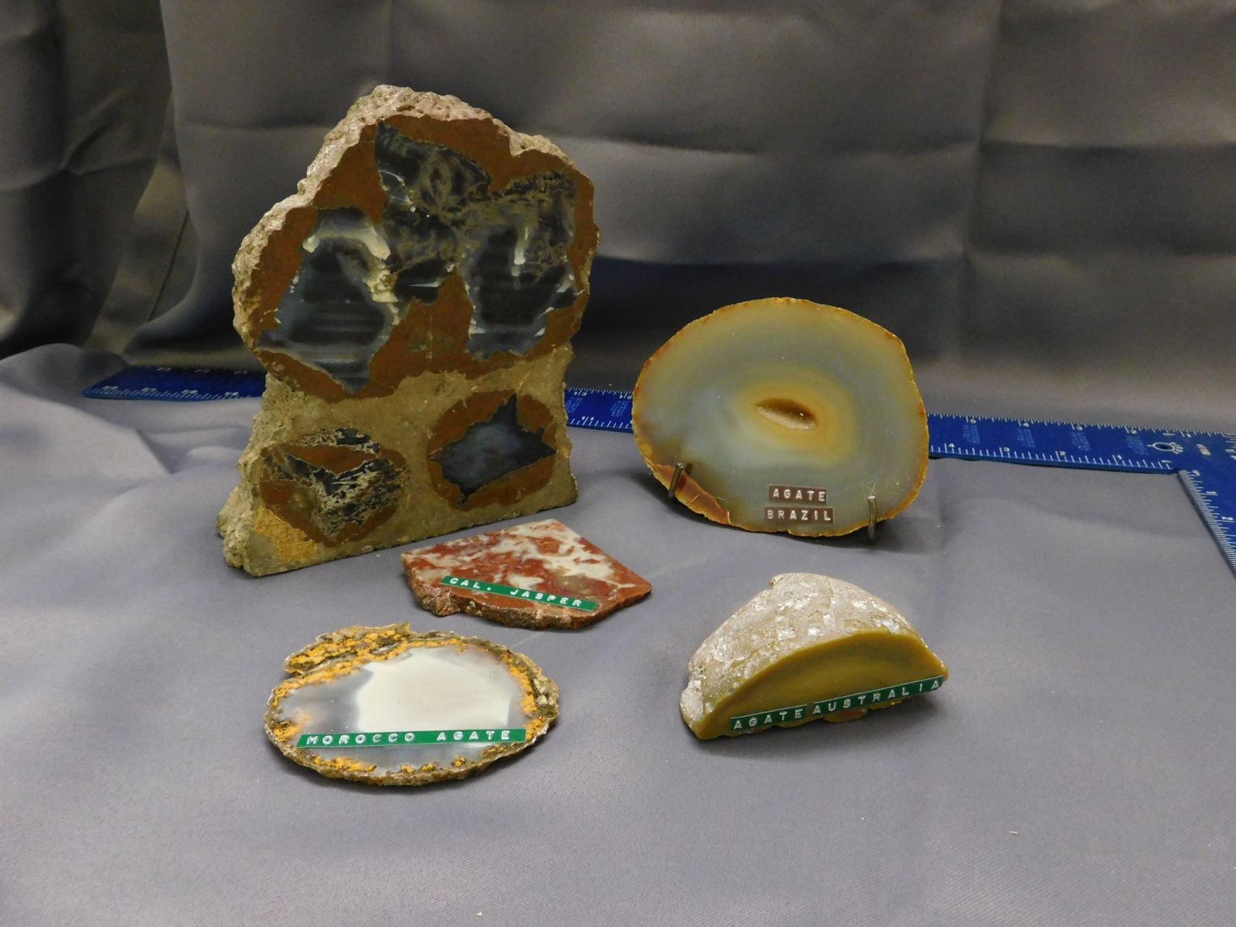 Lot of 5 Oregon Juniper Spiecimen Geode, Agate Brazil, Australia ...