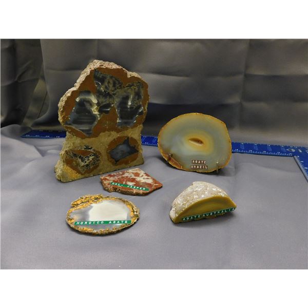 Lot of 5 Oregon Juniper Spiecimen Geode, Agate Brazil, Australia ...