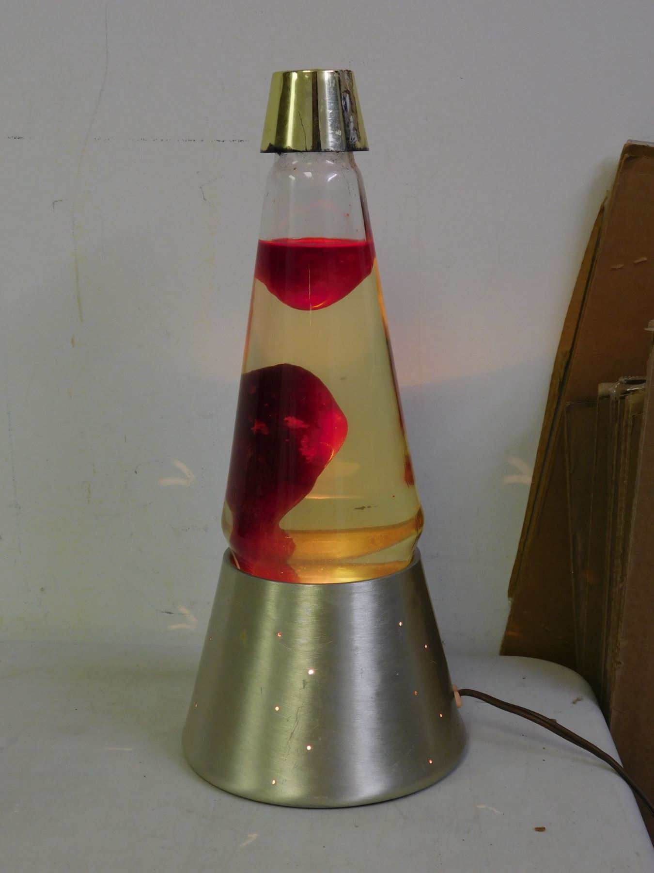 Vintage Red Lava Lamp *works* Retro Decor Space Age