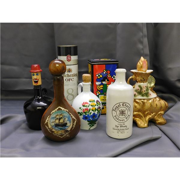 Lot of Vintage Alcohol Bottle Decanters Liquor Bottles